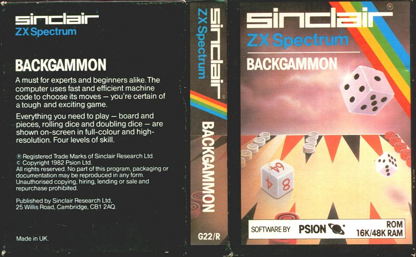 Psion - IF2 Cartridge 'Backgammon'